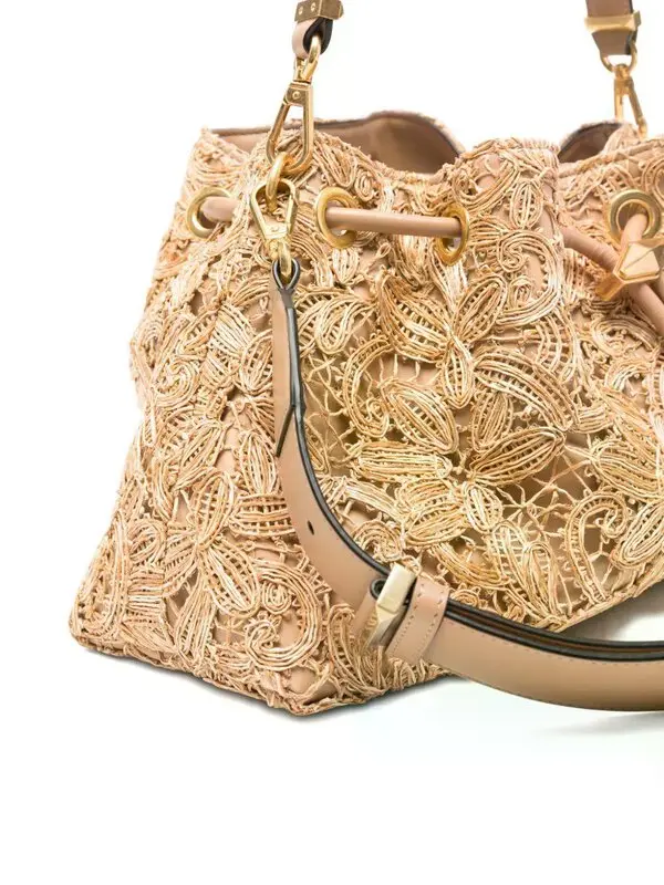 JIMMY CHOO Medium Chin Flower-raffia Tote