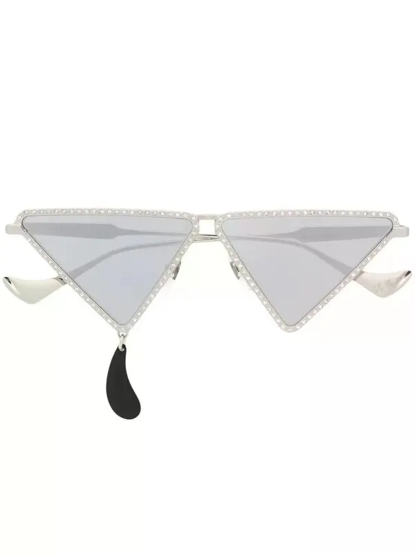 Gucci Embellished Geometric Sunglasses - Silver