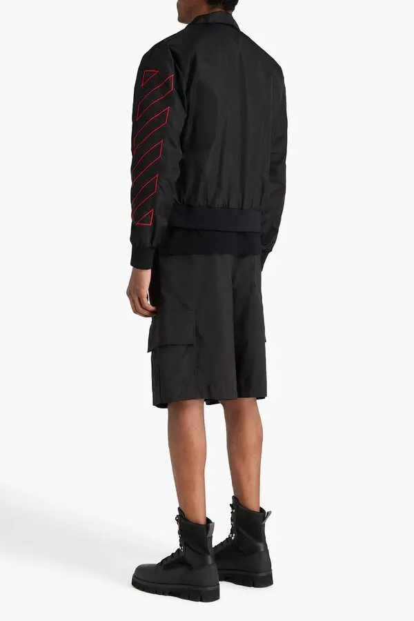 Off-White Embroidered Shell Bomber Jacket