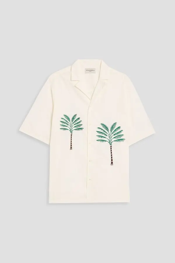 Officine Générale Luis Embroidered Cotton Shirt
