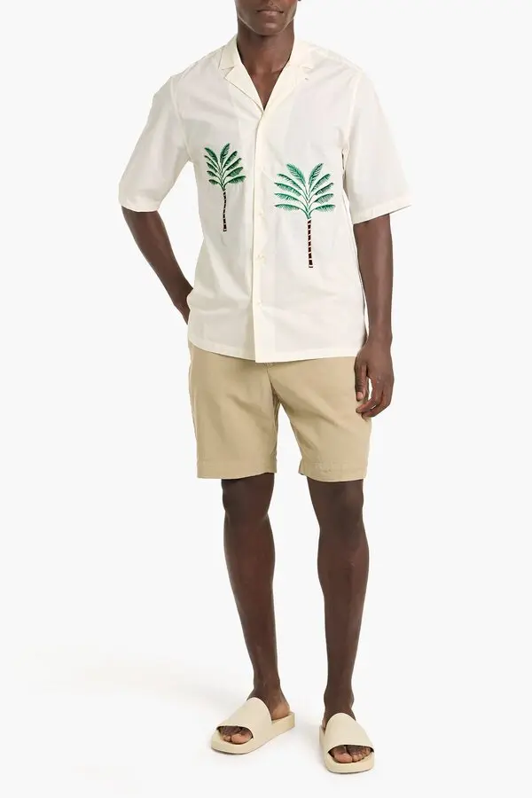 Officine Générale Luis Embroidered Cotton Shirt