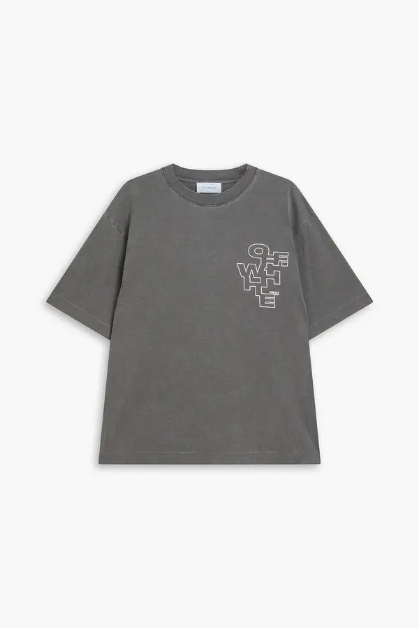 Off-White Logoprint Cottonjersey Tshirt - Anthracite