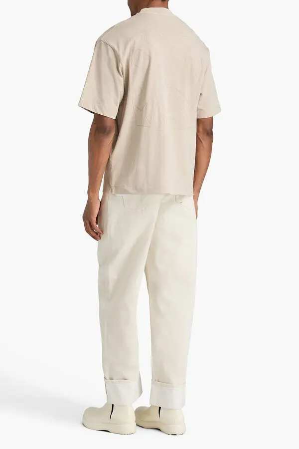 Off-White Printed Cottonjersey Tshirt - Beige