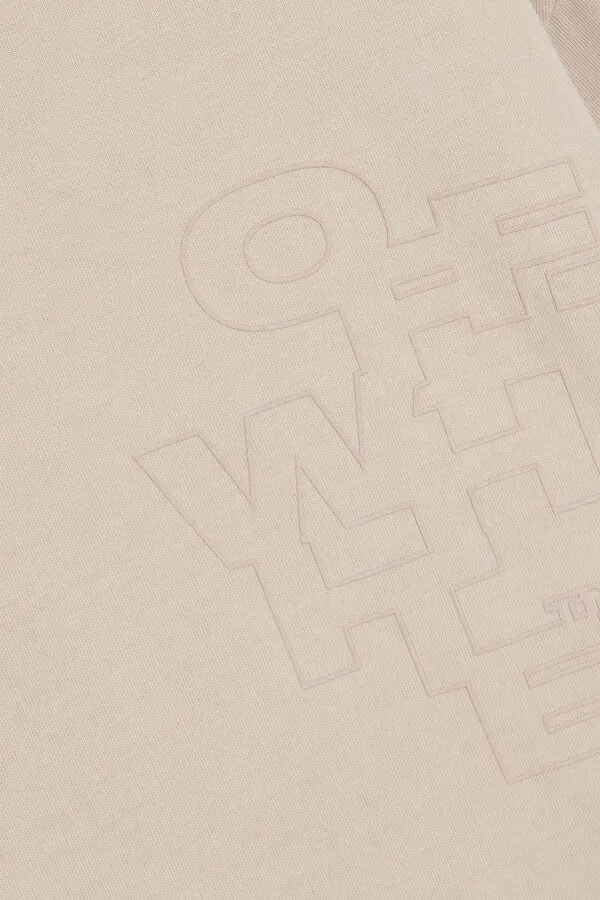 Off-White Printed Cottonjersey Tshirt - Beige