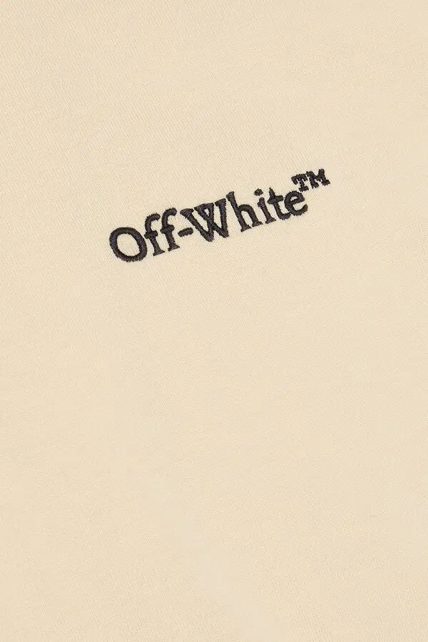 Off-White Embroidered Cottonjersey Tshirt - Beige