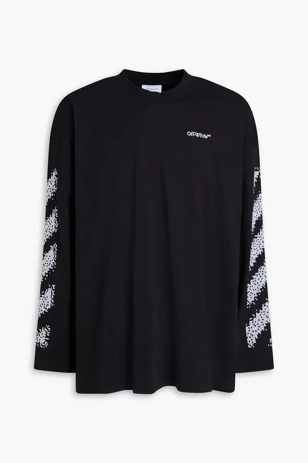 Off-White Embroidered Cottonjersey Tshirt - Black