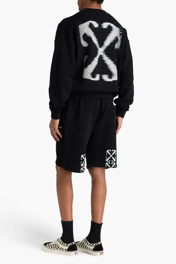 Off-White Printed French Cotton-terry Shorts