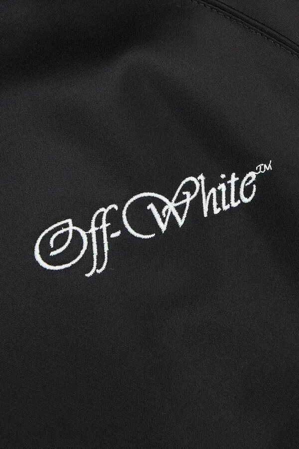 Off-White Embroidered Satin Bomber Jacket