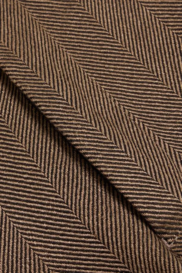 Officine Générale Tapered Herringbone Linen And Cotton-blend Pants