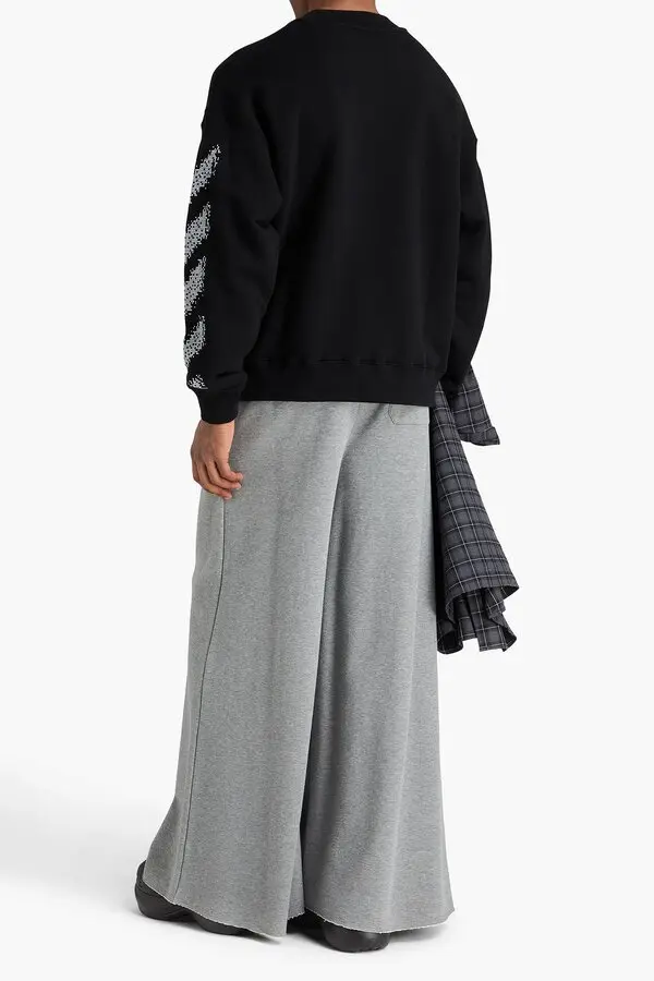 Off-White Printed French Cotton-terry Sweatshirt - Black