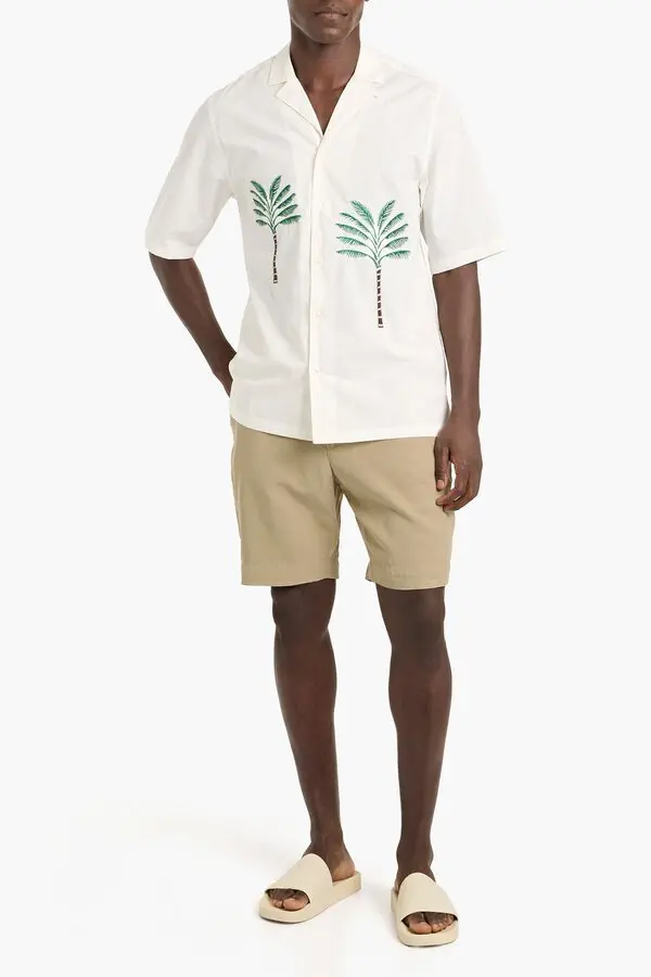 Officine Générale Lyocell, Linen, And Cotton Drawstring Shorts