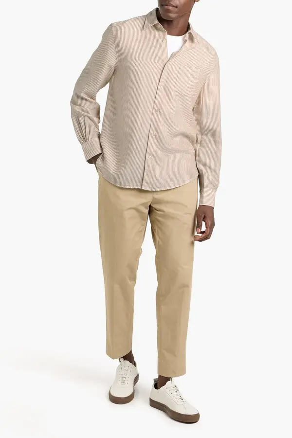 Officine Générale Striped Lyocell Oxford Shirt