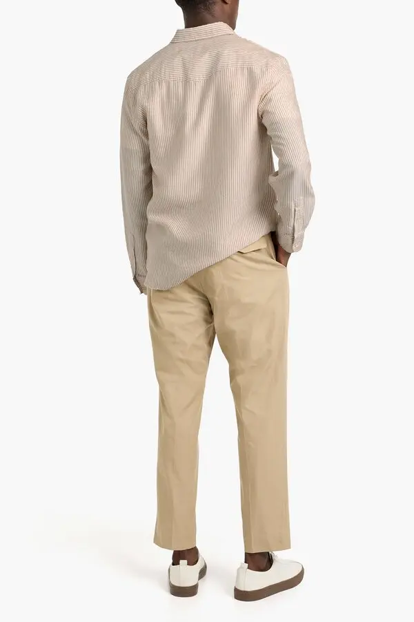 Officine Générale Striped Lyocell Oxford Shirt