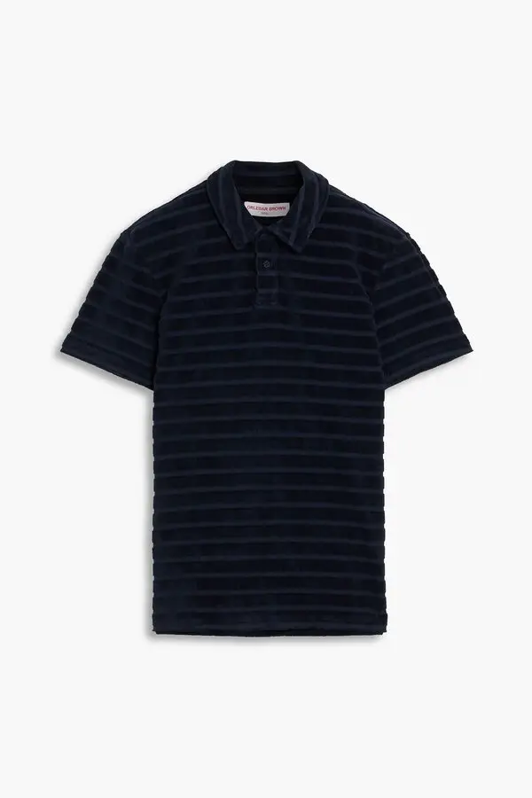 Orlebar Brown Doran Striped Cottonterry Polo Shirt
