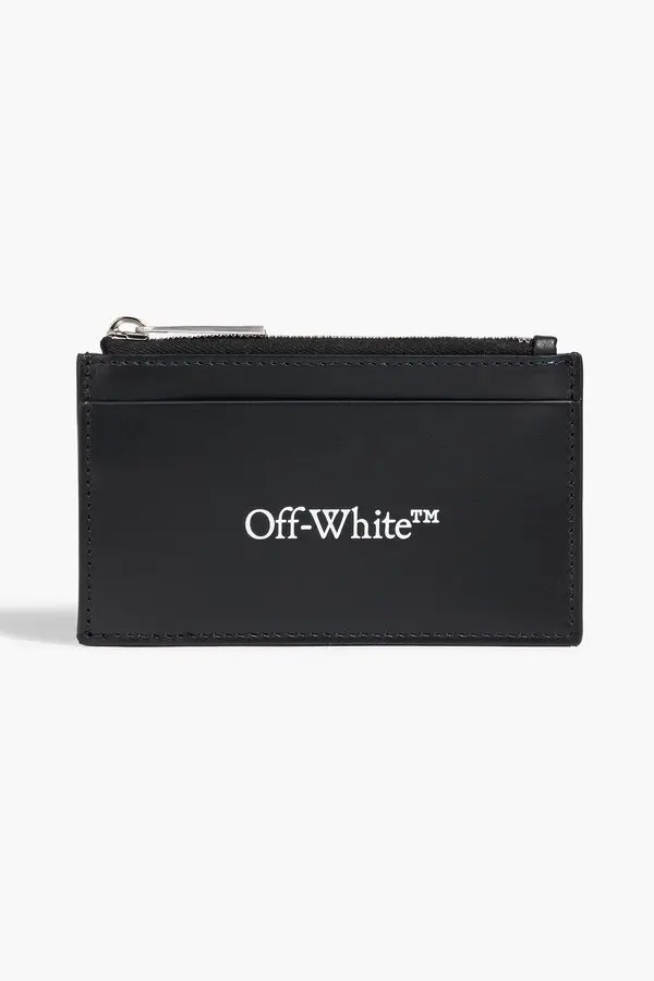 Off-White Printed Leather Cardholder - Black