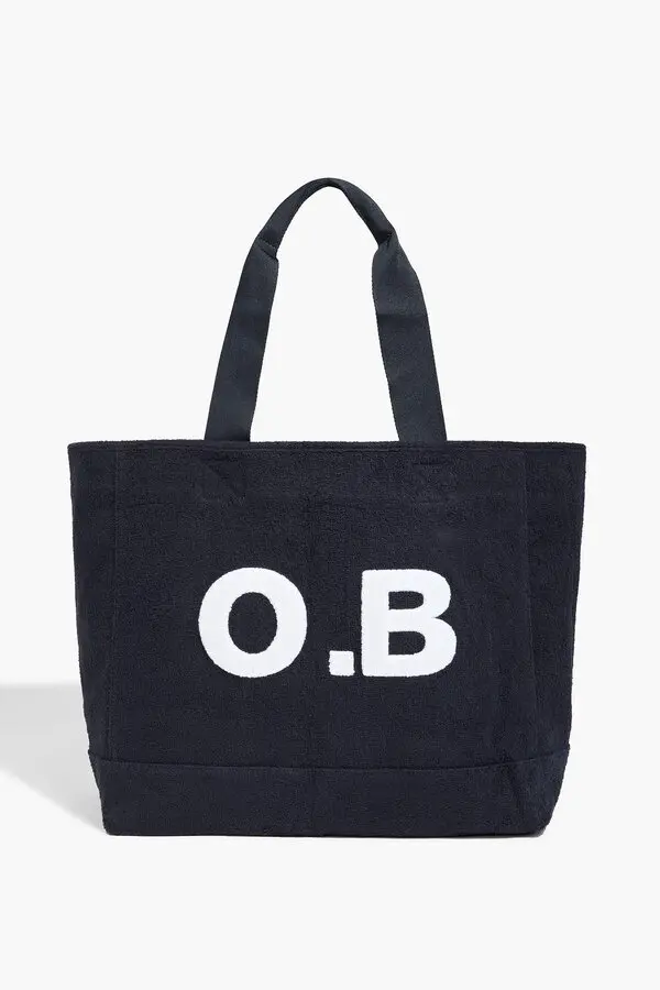 Orlebar Brown Mason Appliquéd Cotton-terry Tote - Navy