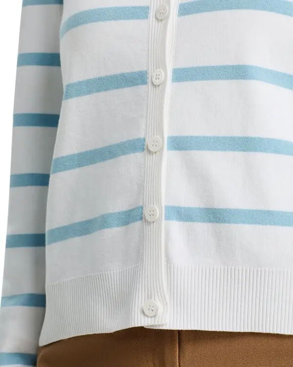 Saint James Perpignan Striped Cotton Cardigan