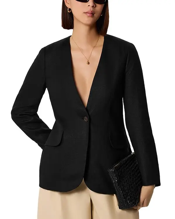 Whistles Linen Collarless Blazer