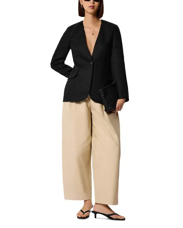 Whistles Linen Collarless Blazer