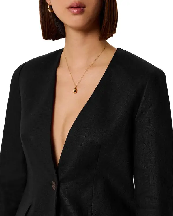 Whistles Linen Collarless Blazer