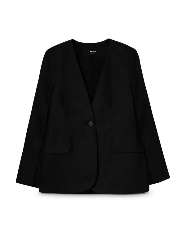 Whistles Linen Collarless Blazer