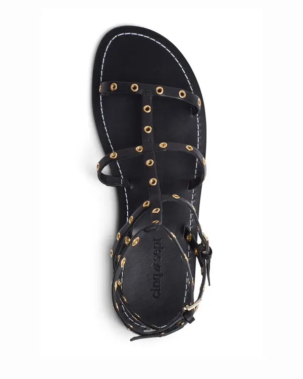 Cinq À Sept Ariella Strappy Grommet Trim Sandals - Black