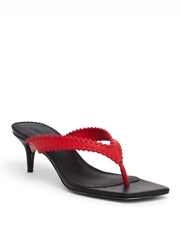 Cinq À Sept Frankie Leather Slide Sandals - Bisou/black