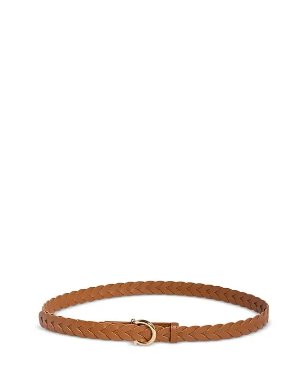 FERRAGAMO Gancini Fixed Leather Belt - Naturale R