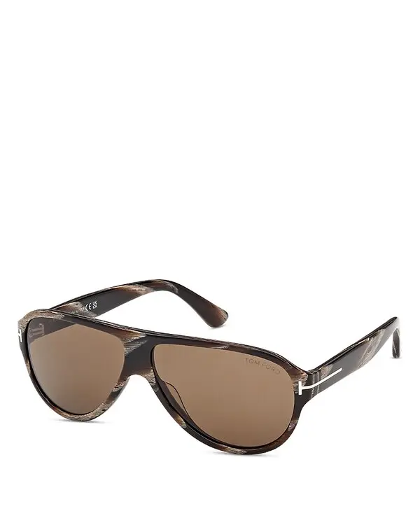 TOM FORD Pilot Sunglasses 61mm - Black Horn/roviex