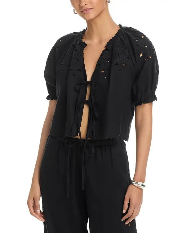 Rails Lizbeth Linen Top - Black