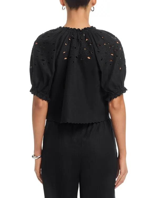 Rails Lizbeth Linen Top - Black