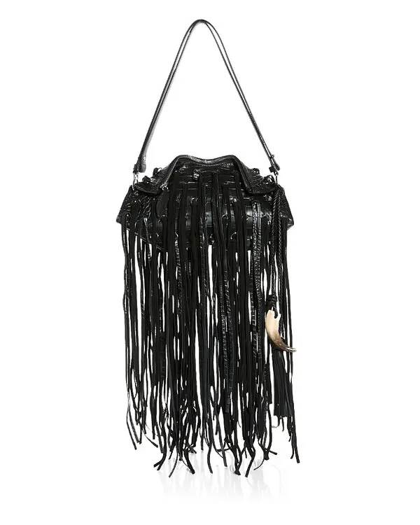 Alexander McQueen Manta Fringe Leather Clutch