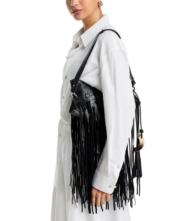 Alexander McQueen Manta Fringe Leather Clutch