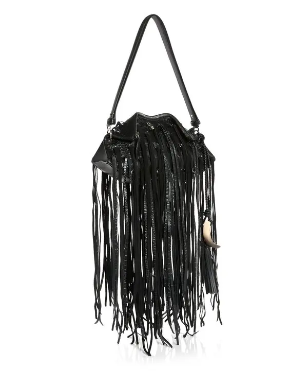 Alexander McQueen Manta Fringe Leather Clutch