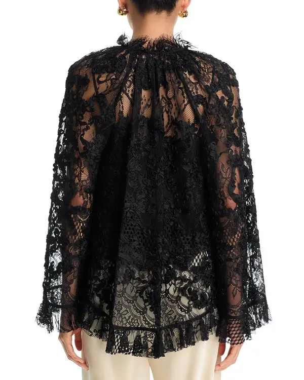 Kobi Halperin Embellished Lace Blouse - Black