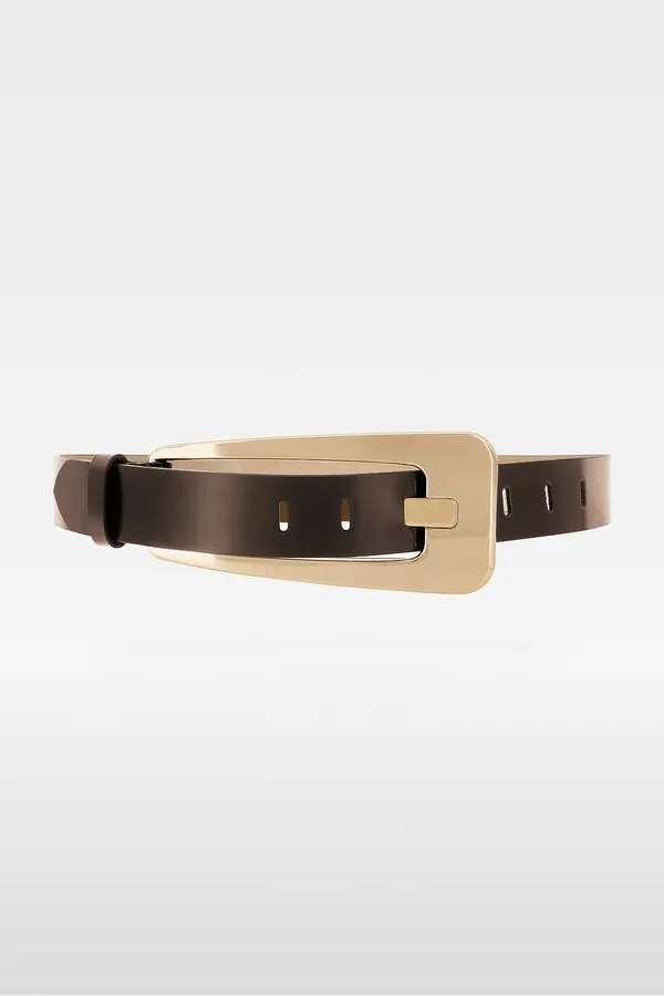 Revolve Grande Buckle Belt - Dark Brown