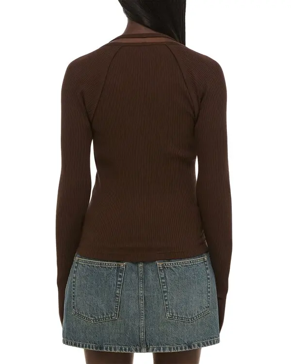 Helmut Lang Ribbed Shrug Top - Bistre