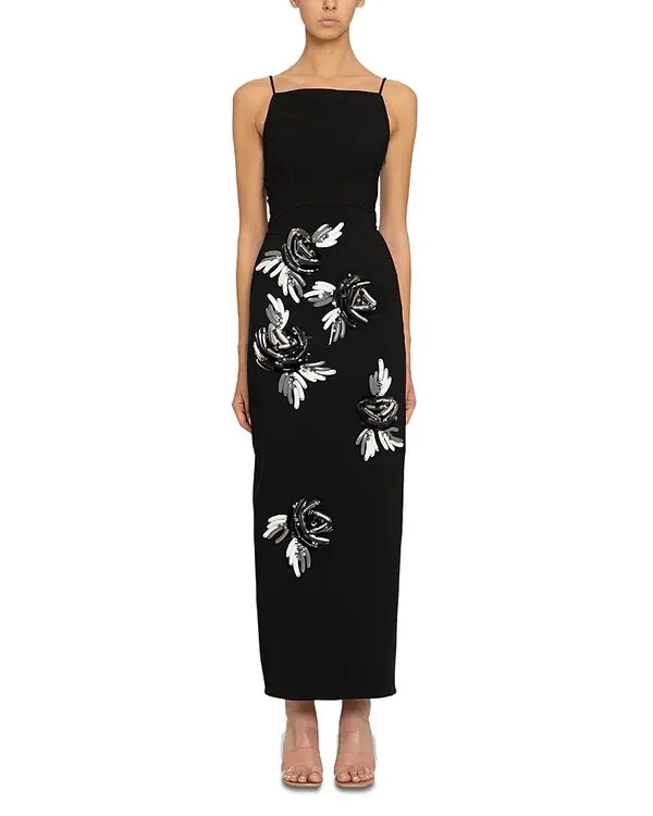 DES_PHEMMES Boat Neck Maxi Dress - Black