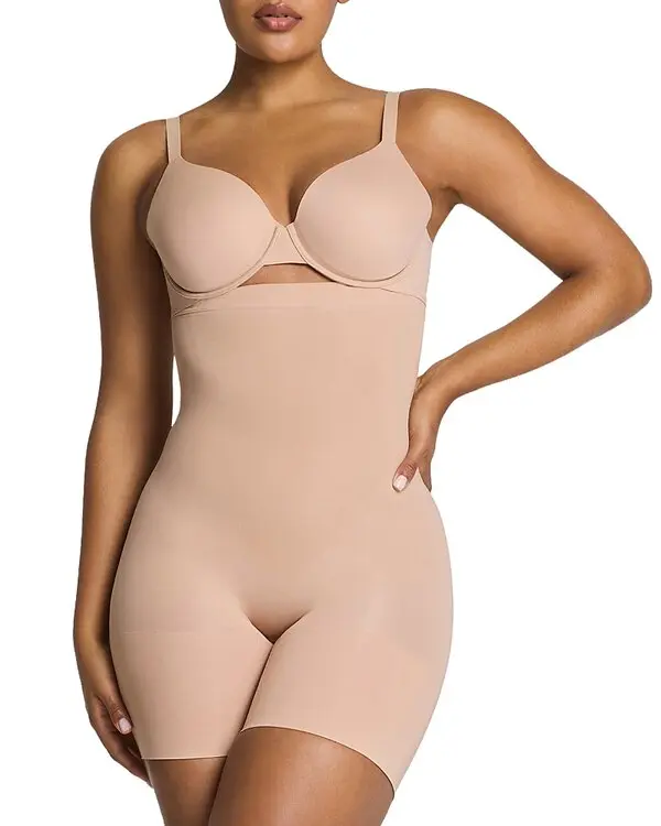 Spanx Sculpt Go Figure High Waisted Mid Thigh Shorts - Chai