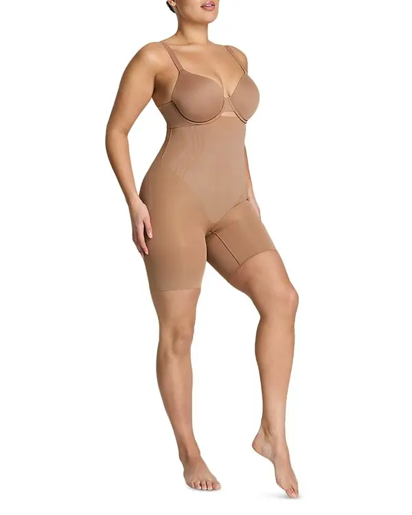Spanx Sculpt Go Figure High Waisted Mid Thigh Shorts - Cinnamon