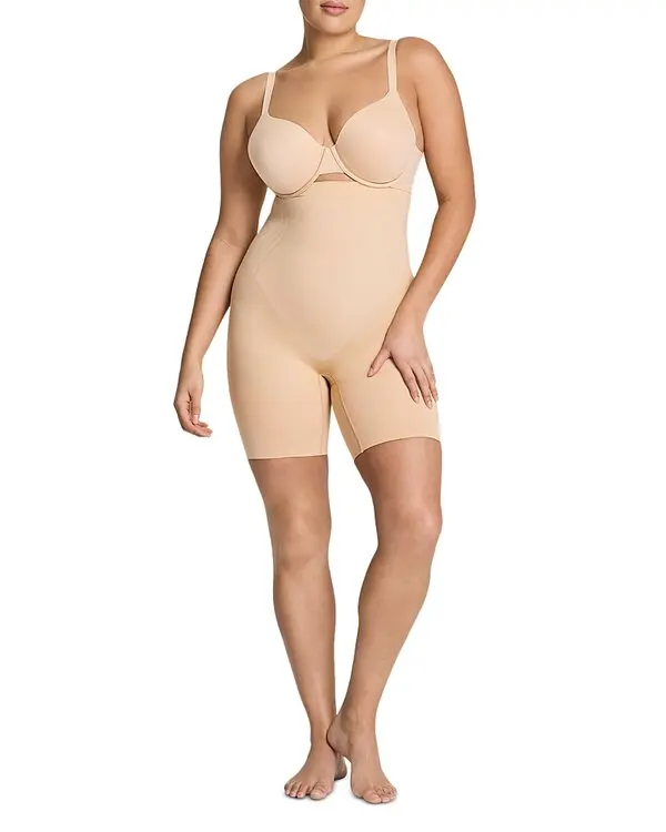 Spanx Sculpt Go Figure High Waisted Mid Thigh Shorts - Honey