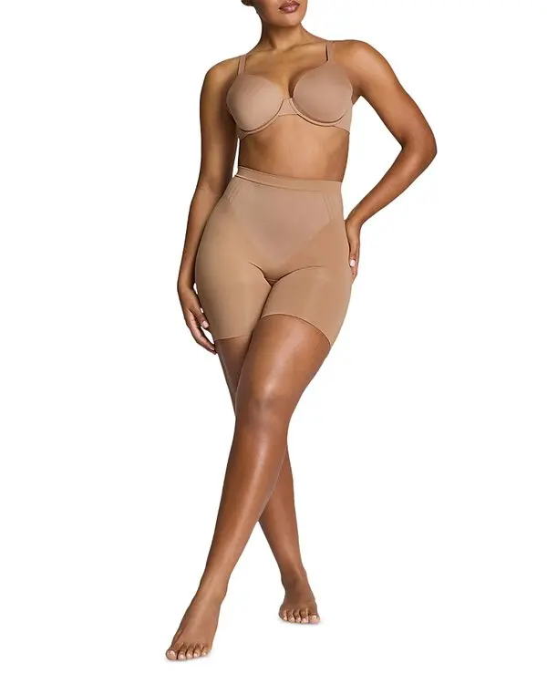 Spanx Sculpt Go Figure Mid Thigh Shorts - Cinnamon