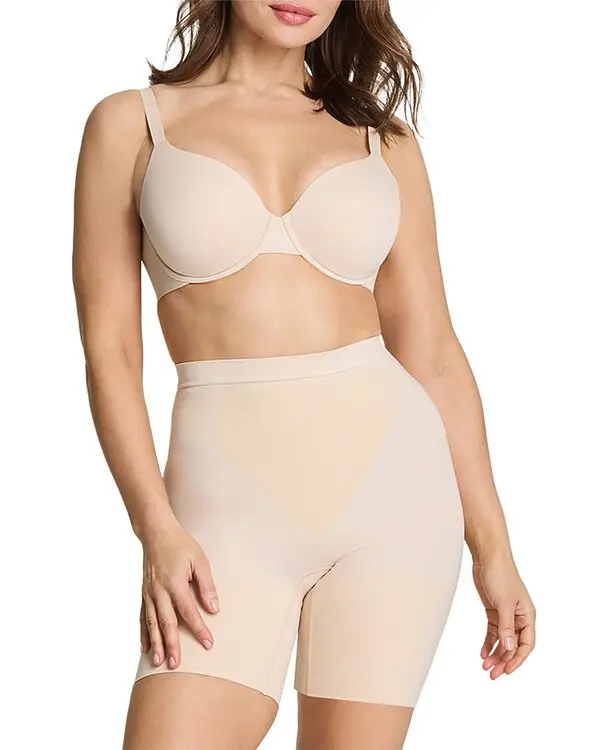 Spanx Sculpt Go Figure Mid Thigh Shorts - Toasted Coconut