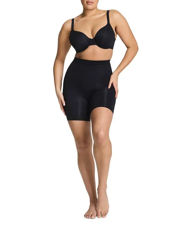 Spanx Sculpt Go Figure Mid Thigh Shorts - Very Black