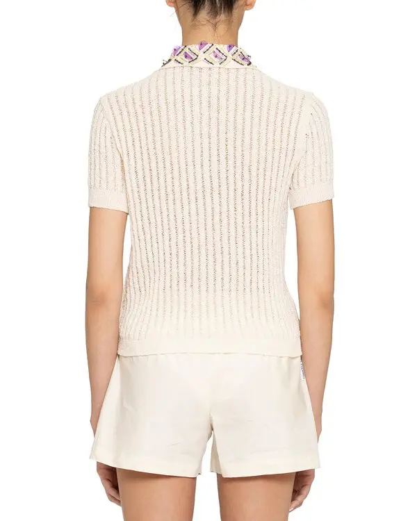 DES_PHEMMES Short Sleeve Polo Sweater