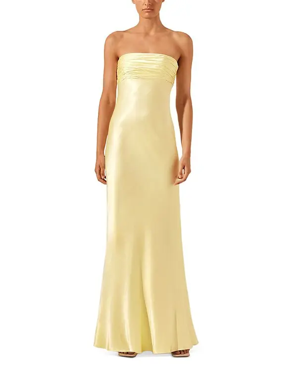 Shona Joy La Lune Strapless Maxi Dress - Lemon