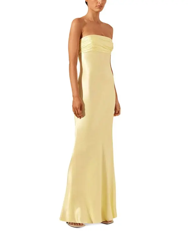 Shona Joy La Lune Strapless Maxi Dress - Lemon