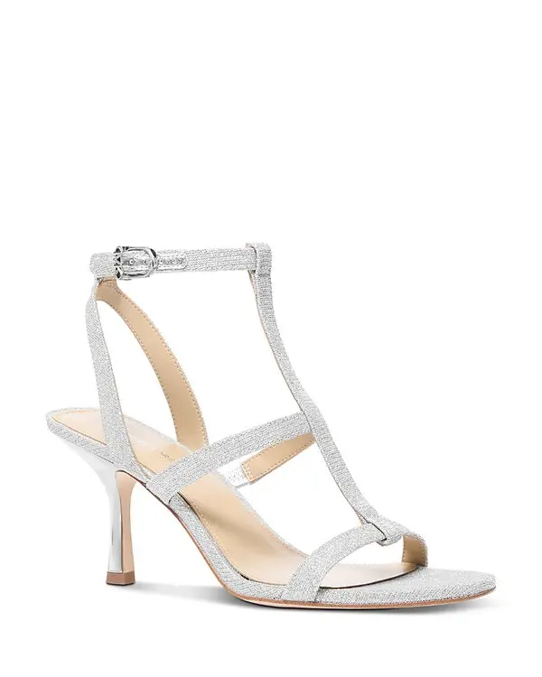Michael Kors Nara Mid Heel Sandals - Silver