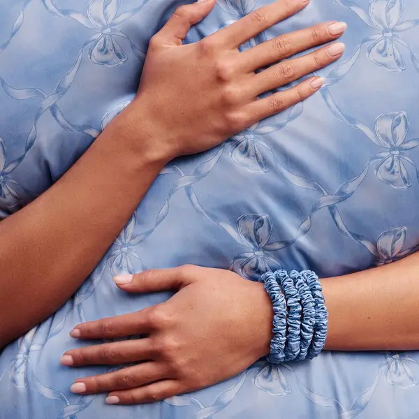Slip Pure Silk Skinny Scrunchies Set Of 4 - Cornflower