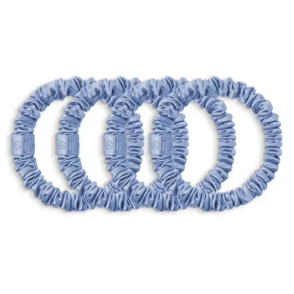 Slip Pure Silk Skinny Scrunchies Set Of 4 - Cornflower